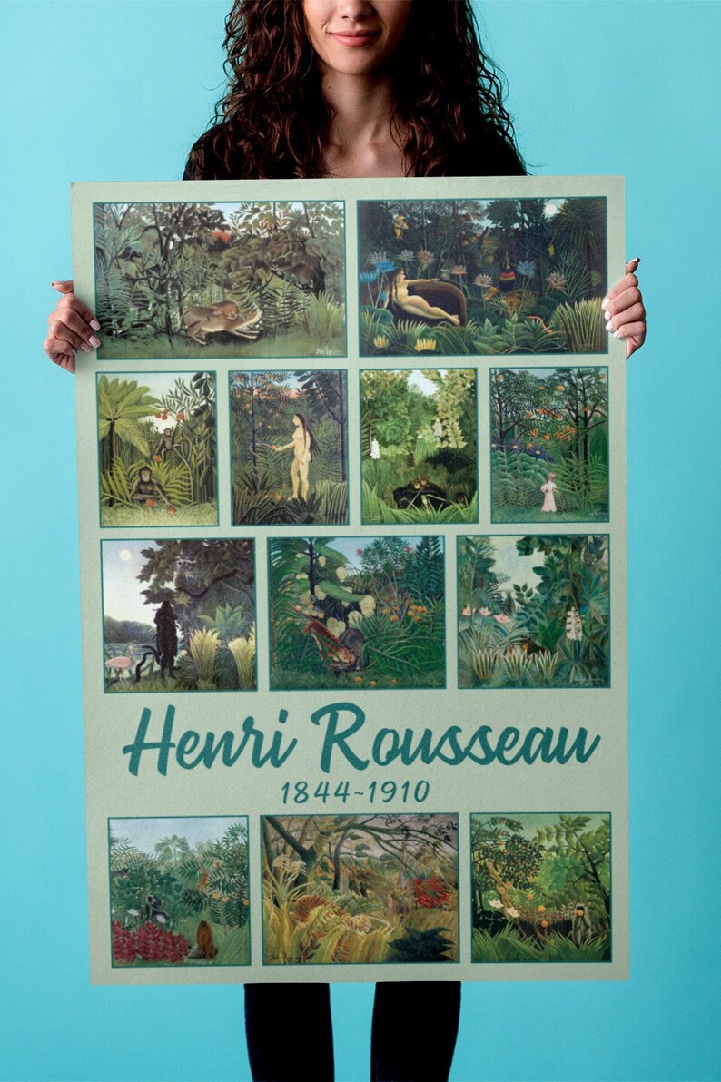 Henri Rousseau. Huge 24x36 Inch Poster Print With 12 Classic Rousseau ...