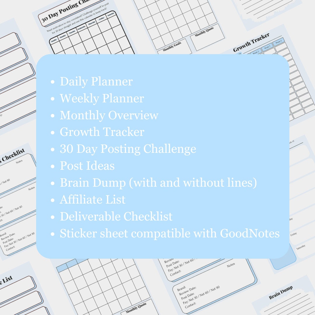 Social Media Content Creator Planner Planner for Tik Tok, Youtube ...