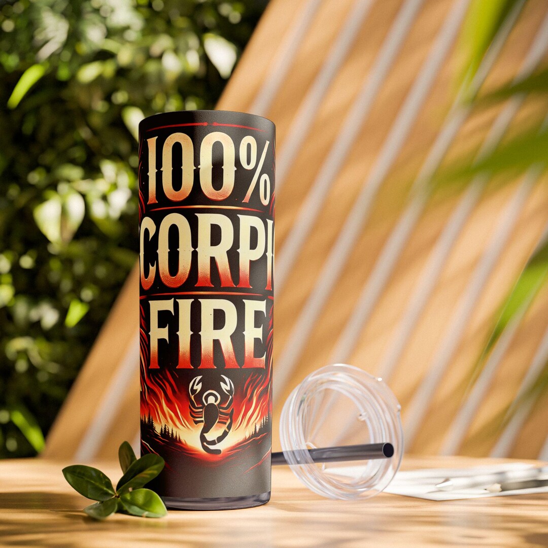 100% Scorpio Fire Tumbler Wrap | Bold Fiery Scorpio Zodiac Design ...