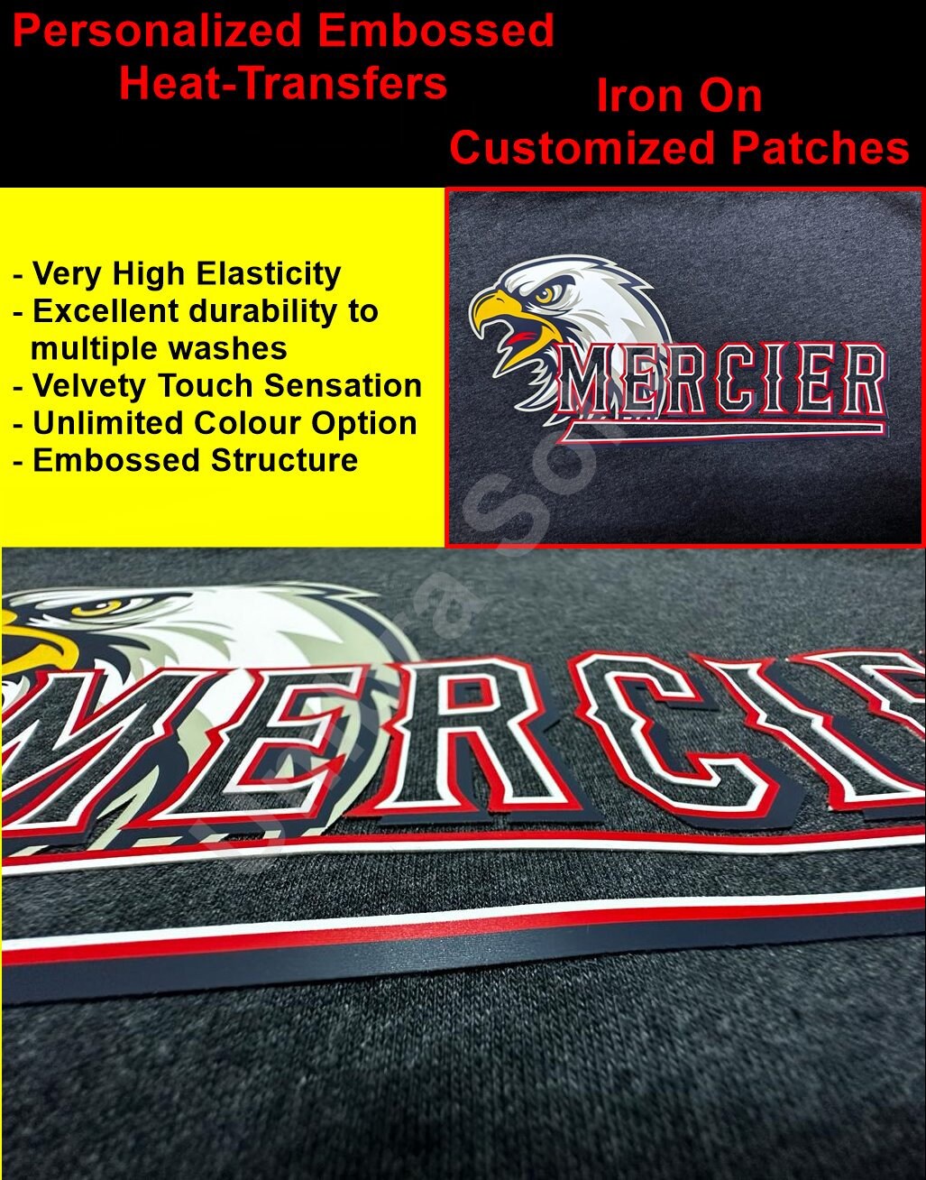 Your Own Design Embossed Patches, Heatpress on Patches Personalized ...