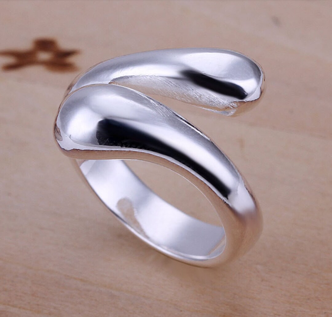 Silver Adjustable Ring Teardrop Thumb Finger Band Ring,925 Sterling ...