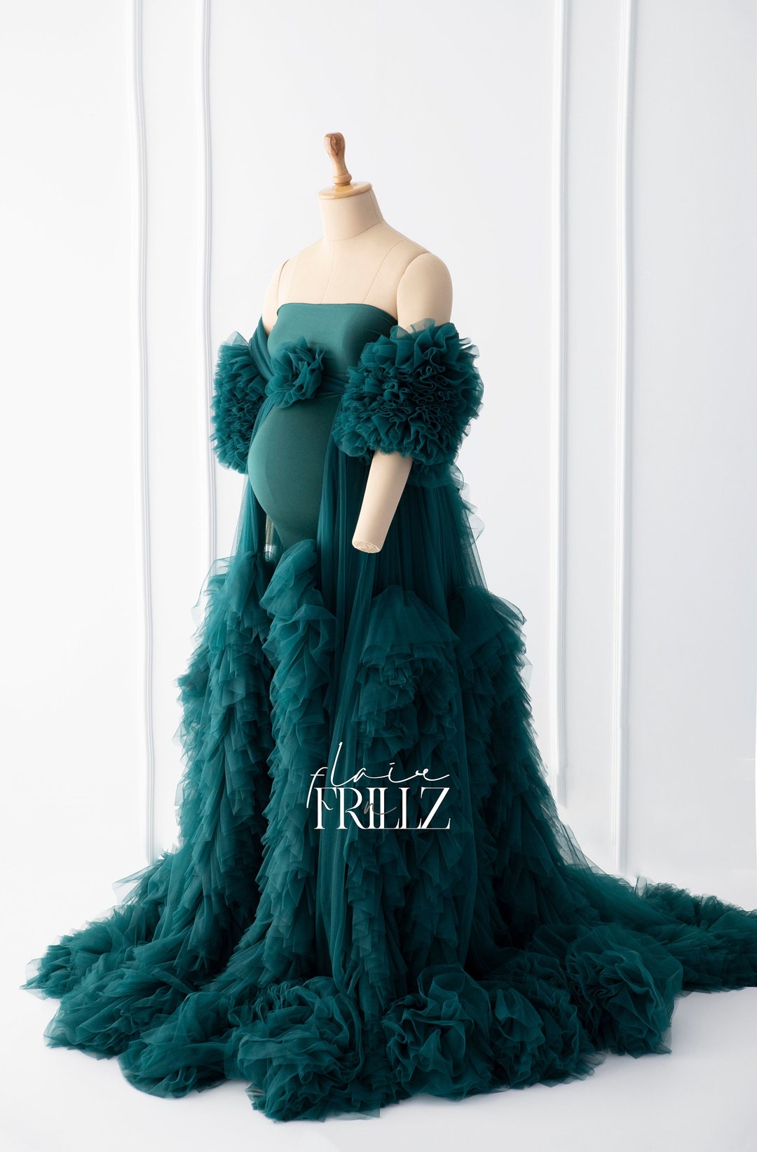 Tulle Jacket/ Robe for Photoshoot/ Maternity Gown/ Pregnancy Gown/ Baby ...