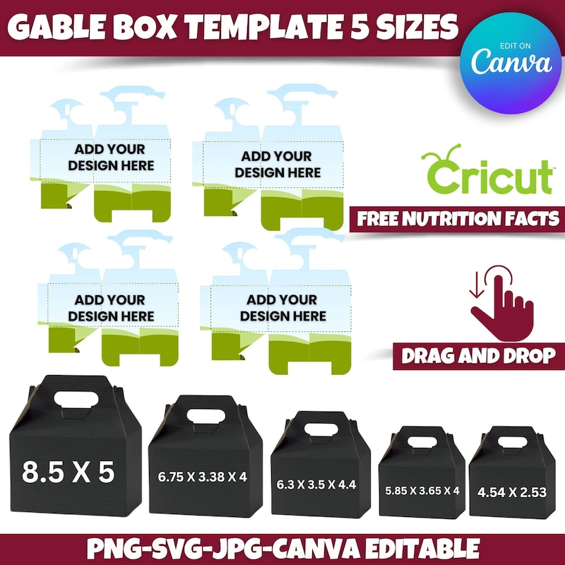 Box 5x5 Template - Etsy