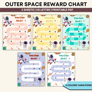 Outer Space Reward Chart: Kids Behavior, Achievement Tracker (printable ...
