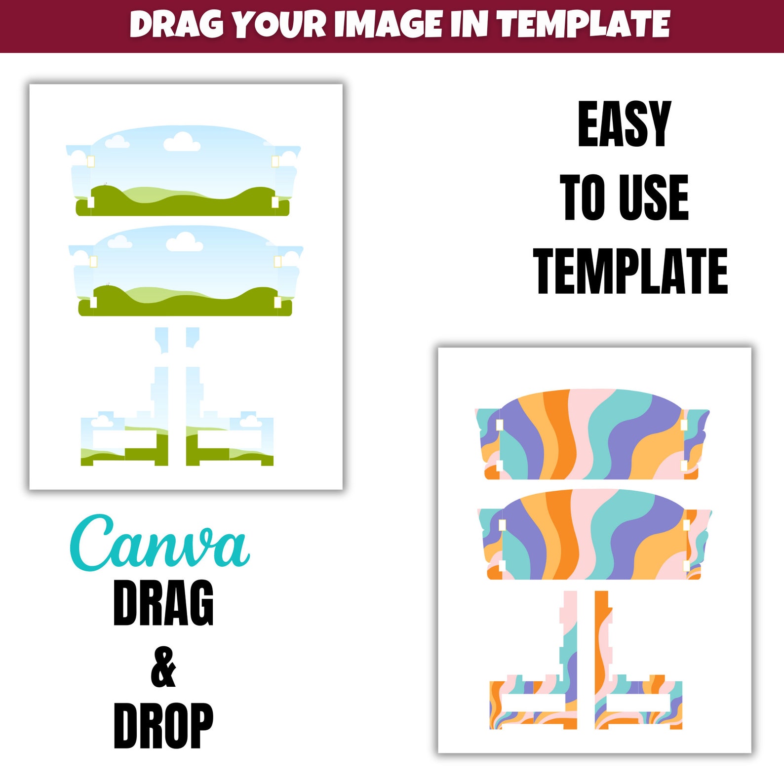 Memorial Bench Template: Sublimation & Laser Cut Files (canva Editable ...