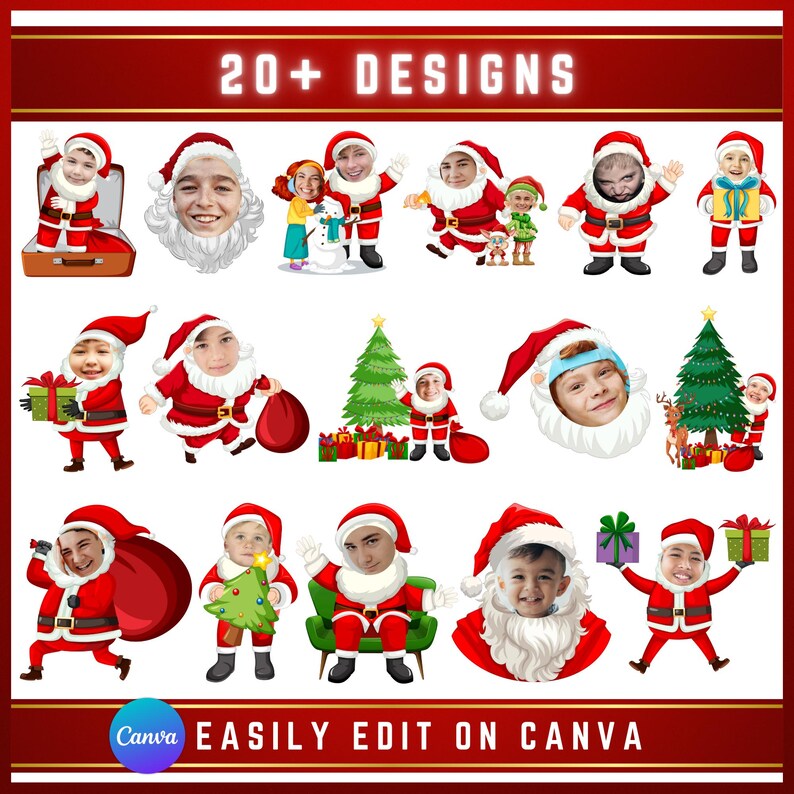 Christmas Add Your Own Face, Christmas Santa Photo Templates, Christmas ...
