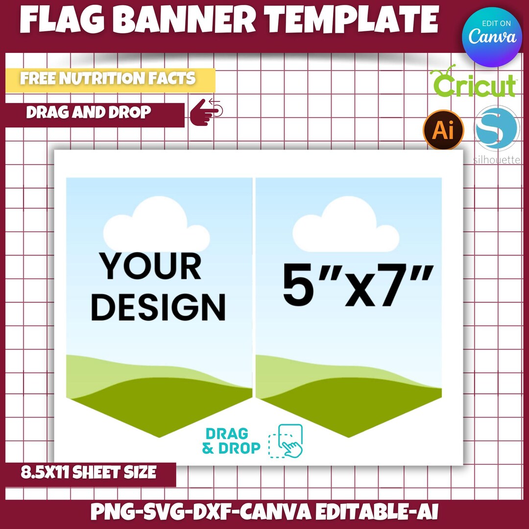 Flag Banner Template: Canva Editable, Drag & Drop (digital Download) - Etsy