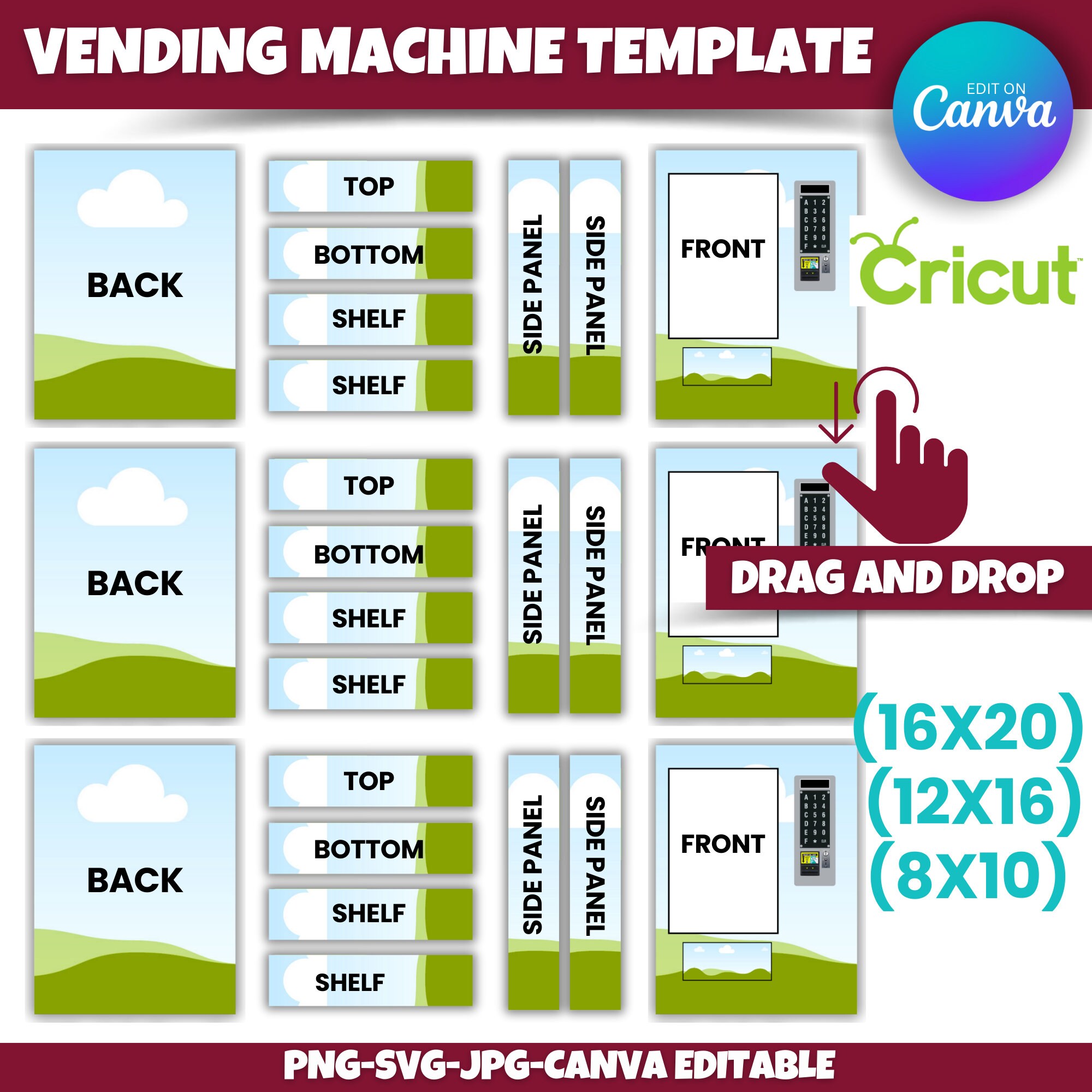 Vending Machine Template | Edit in Canva Template | 8X10 12X16 16X20 ...