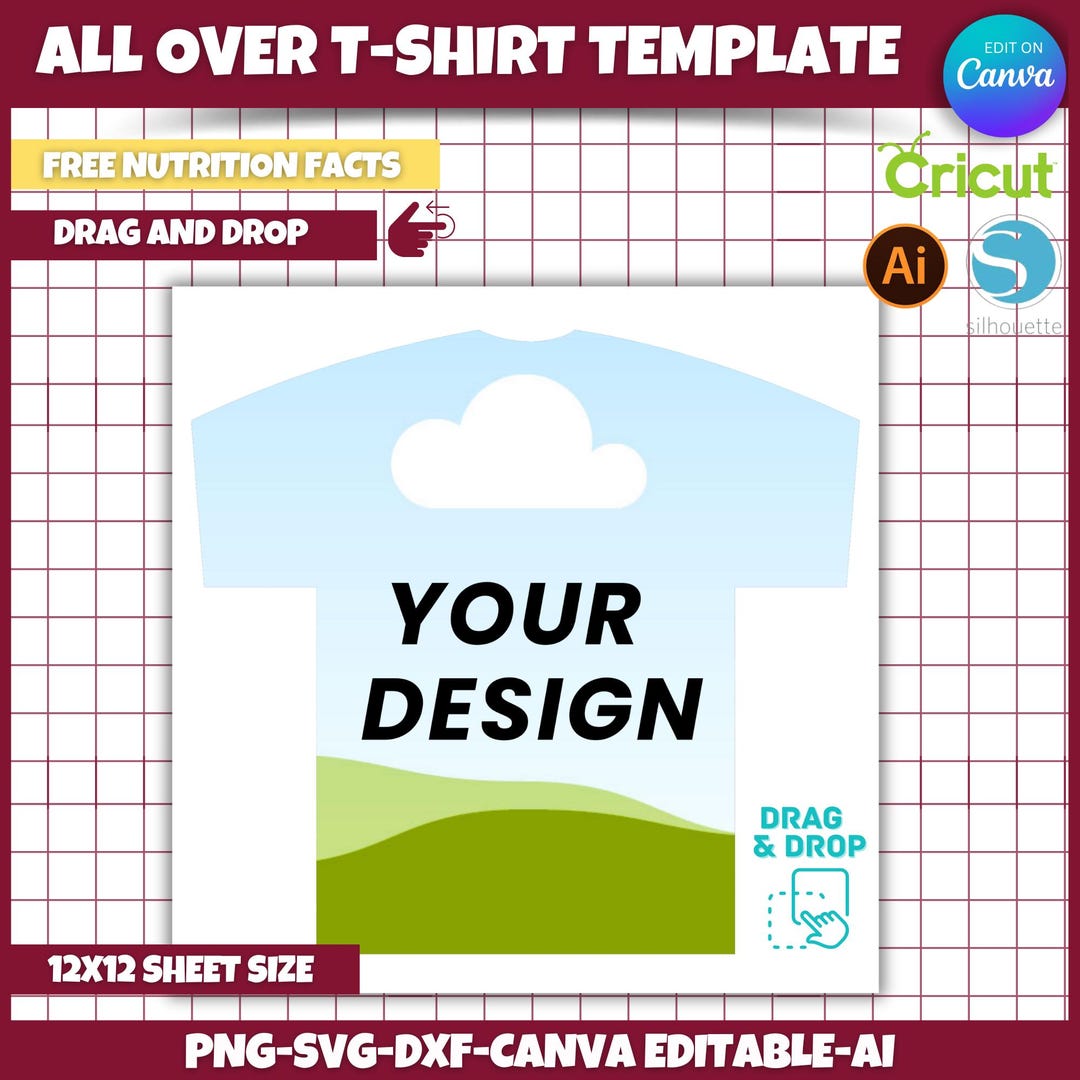 All Over T-shirt Template Canva All Over T-shirt Template T-shirt ...