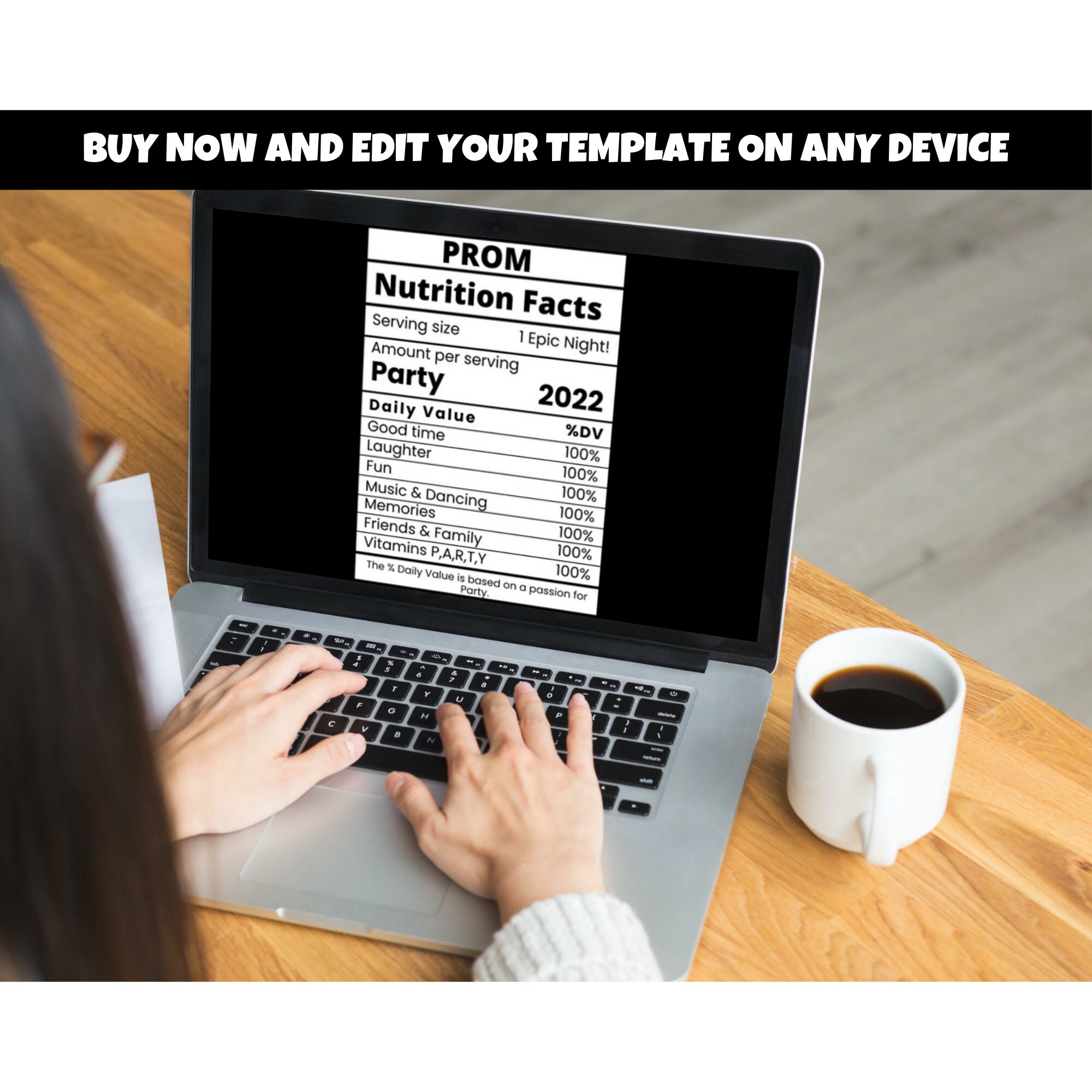 Nutrition Facts Template Bundle: Editable Canva Party Favors (digital ...