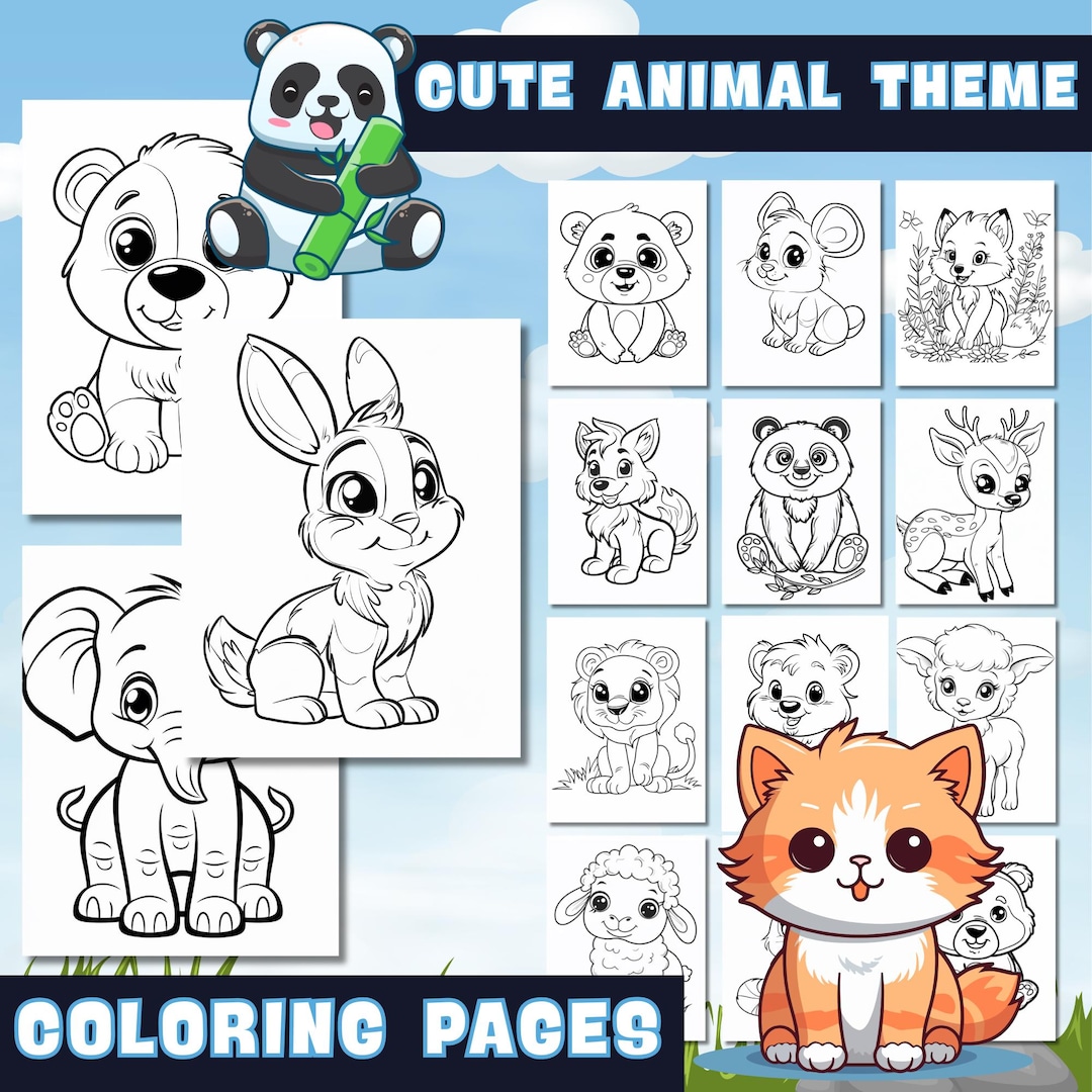Cute Animal Coloring Pages for Kids | Printable Toddler Activity ...