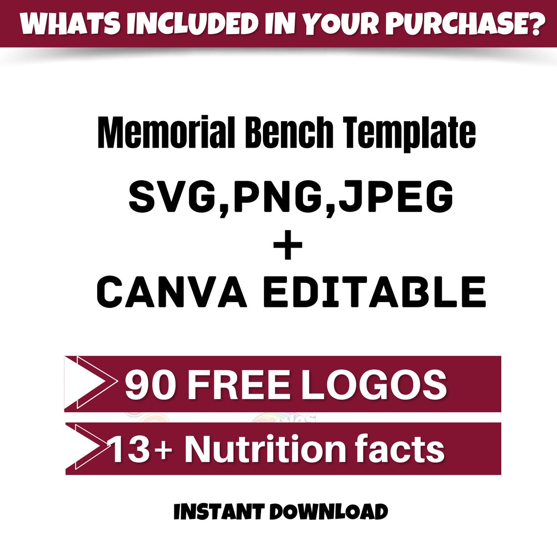 Memorial Bench Template: Sublimation & Laser Cut Files (canva Editable ...