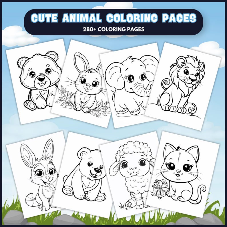 Cute Animal Coloring Pages for Kids | Printable Toddler Activity ...