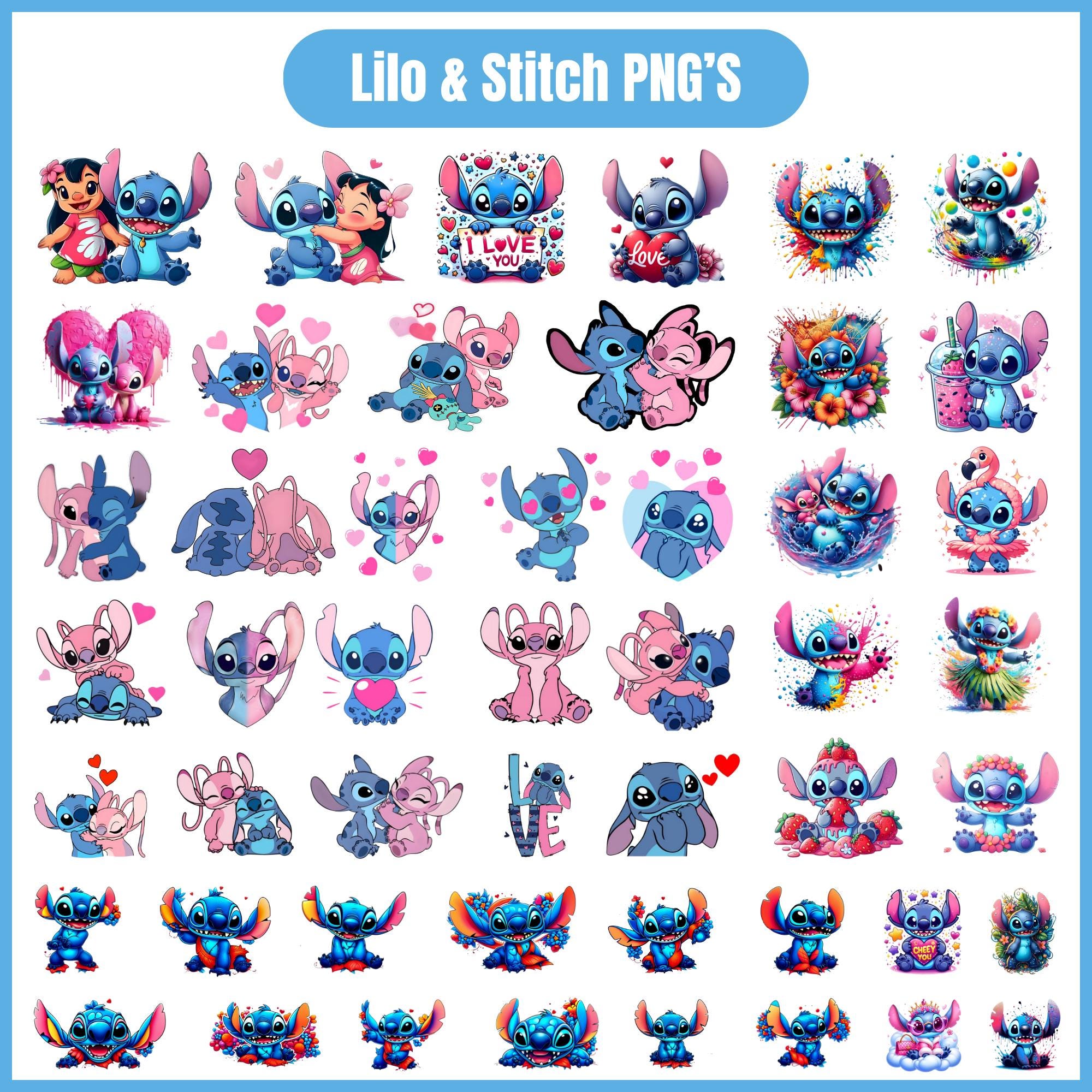 Lilo and Stitch SVG Bundle, PNG, Digital Papers (600+ Designs) (digital ...