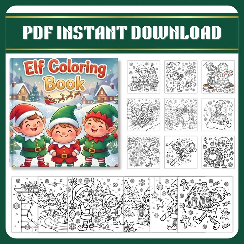 ELF Christmas Coloring Pages | 30 Cute Elf Holiday Printables for Kids ...