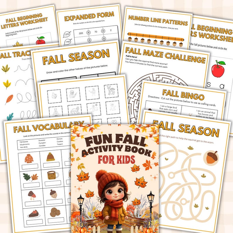 100+ Fall Kids Activities, Fall Printable Activity, Activity Sheets ...