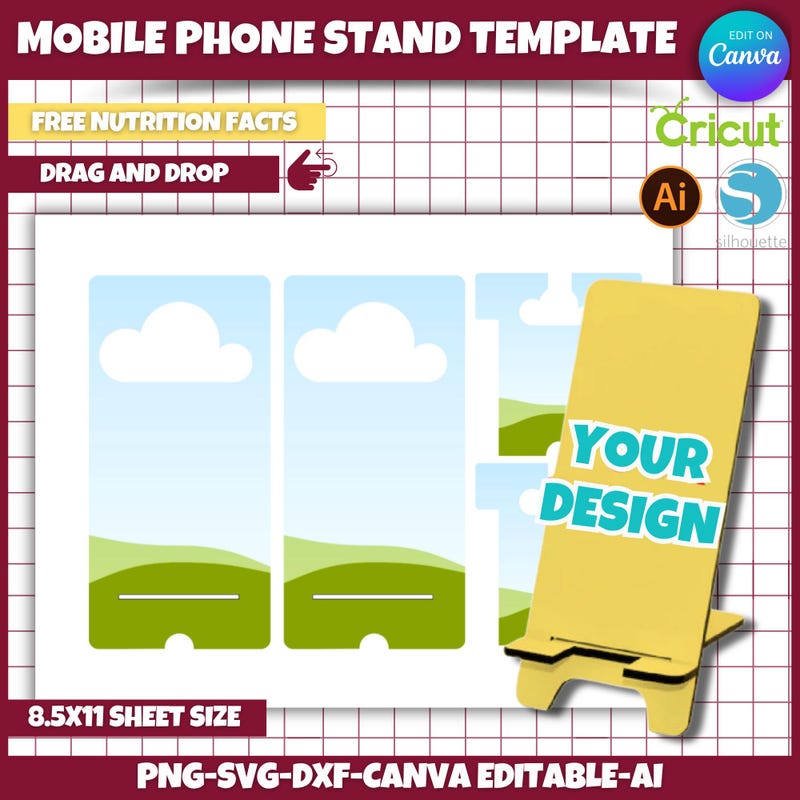 Phone Stand Template - Etsy