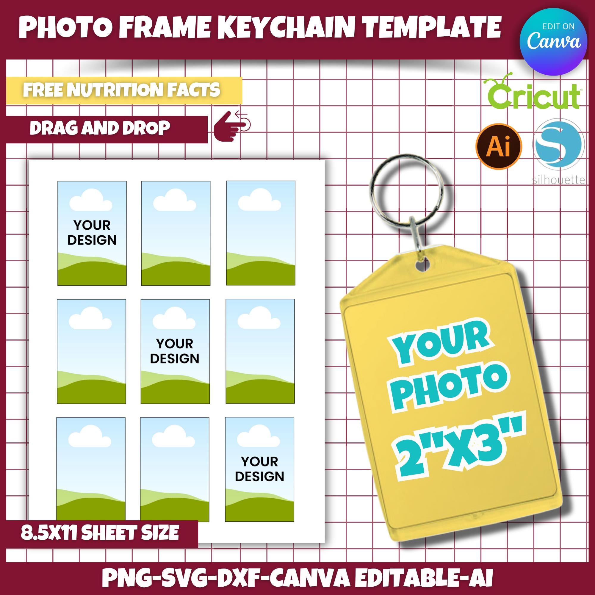 2x3 Acrylic Photo Insert Keychain Template: Canva Editable (SVG) - Etsy