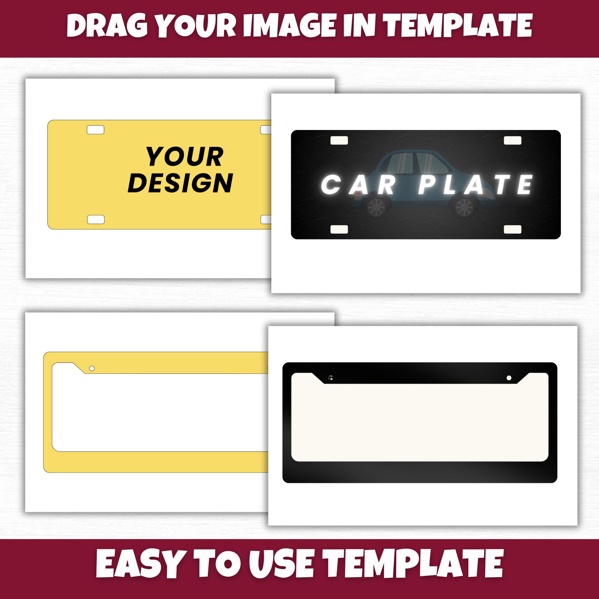 Editable Car License Plate Template: SVG PNG Canva - Etsy
