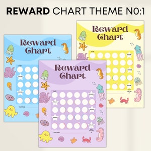 Editable Reward Chart Bundle, Toddler Reward Chart, Printable Unicorn ...
