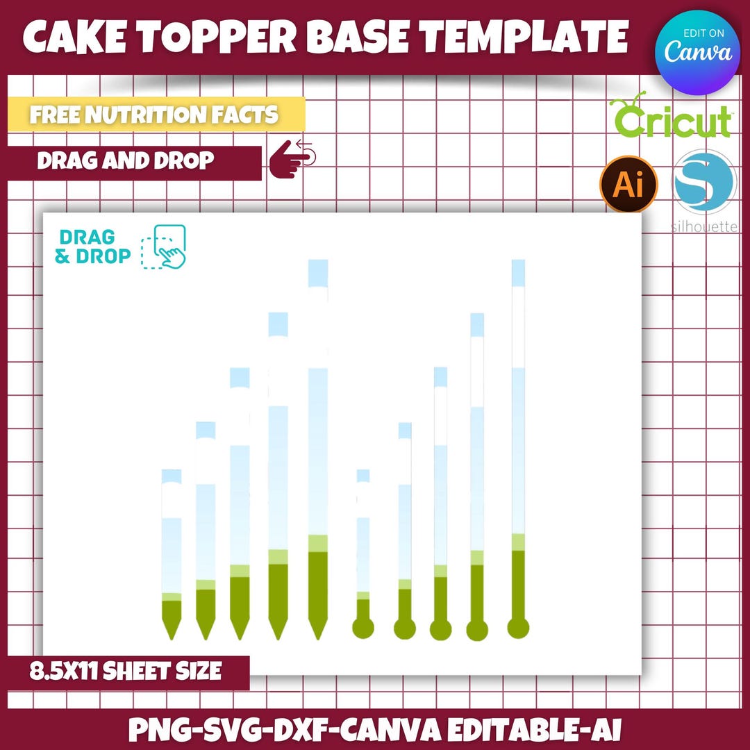 Cake Topper Base Template File | Cake Topper File | Cake Topper Base ...