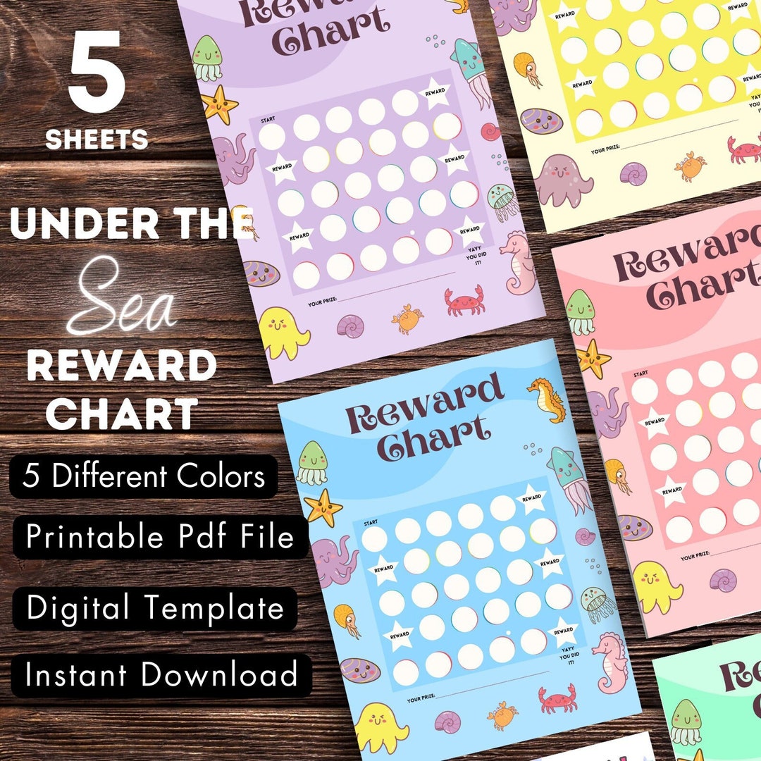Under the Sea Reward Chart, Printable Sea Animals Behavior Chart ...