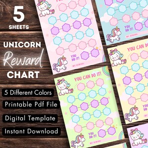 Unicorn Reward Chart: Rainbow Checklist (printable PDF) - Etsy