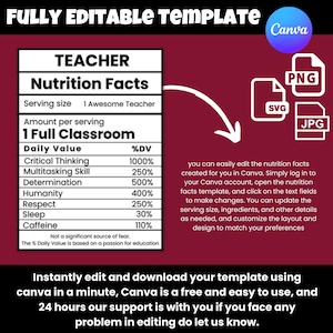 200+ Nutrition Facts Templates: Editable Canva Designs (digital ...