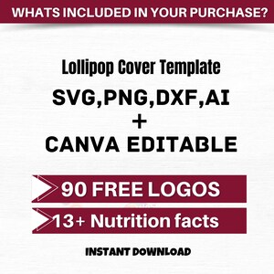 Lollipop Cover Template: 8.5x11" SVG, PNG, PDF (digital Download) - Etsy