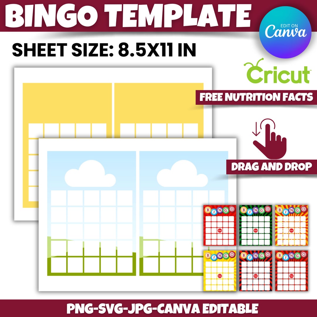 Bingo Template, Game Template for Kids, Bingo Game, Canva Frame ...