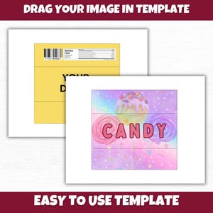 Rainbow Candy Wrapper Template: 2.17oz, Editable Canva Label (digital ...