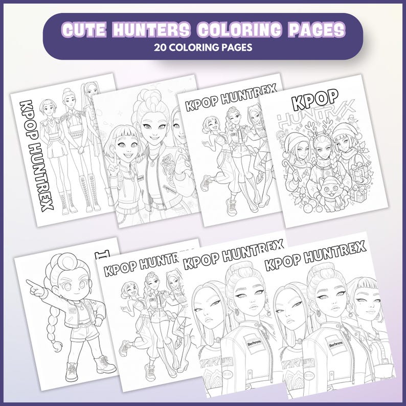 Páginas para colorear de Demon Hunters kpop / Libro para colorear de K ...