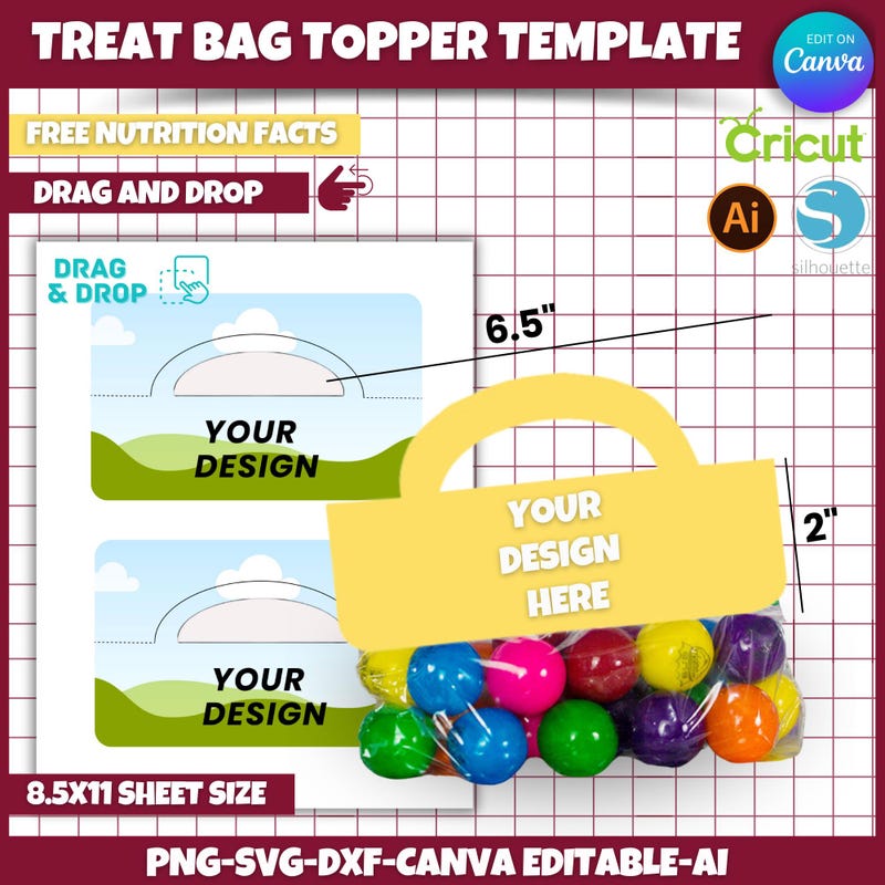 Bag Topper Template - Etsy