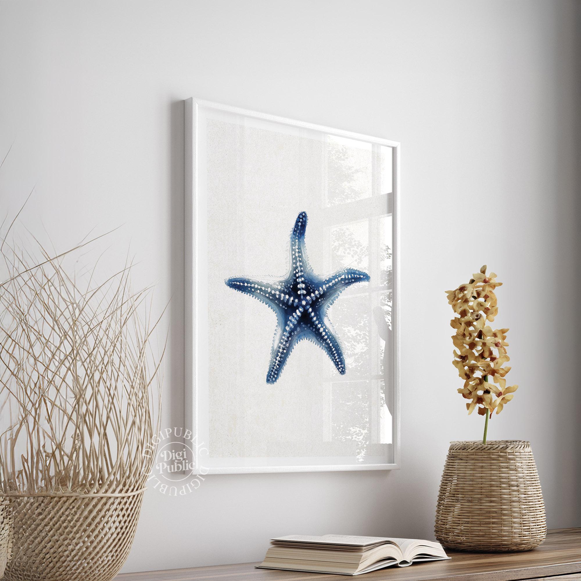 Coastal Seashell Print Set: Blue Ocean Theme Wall Art (digital Download ...