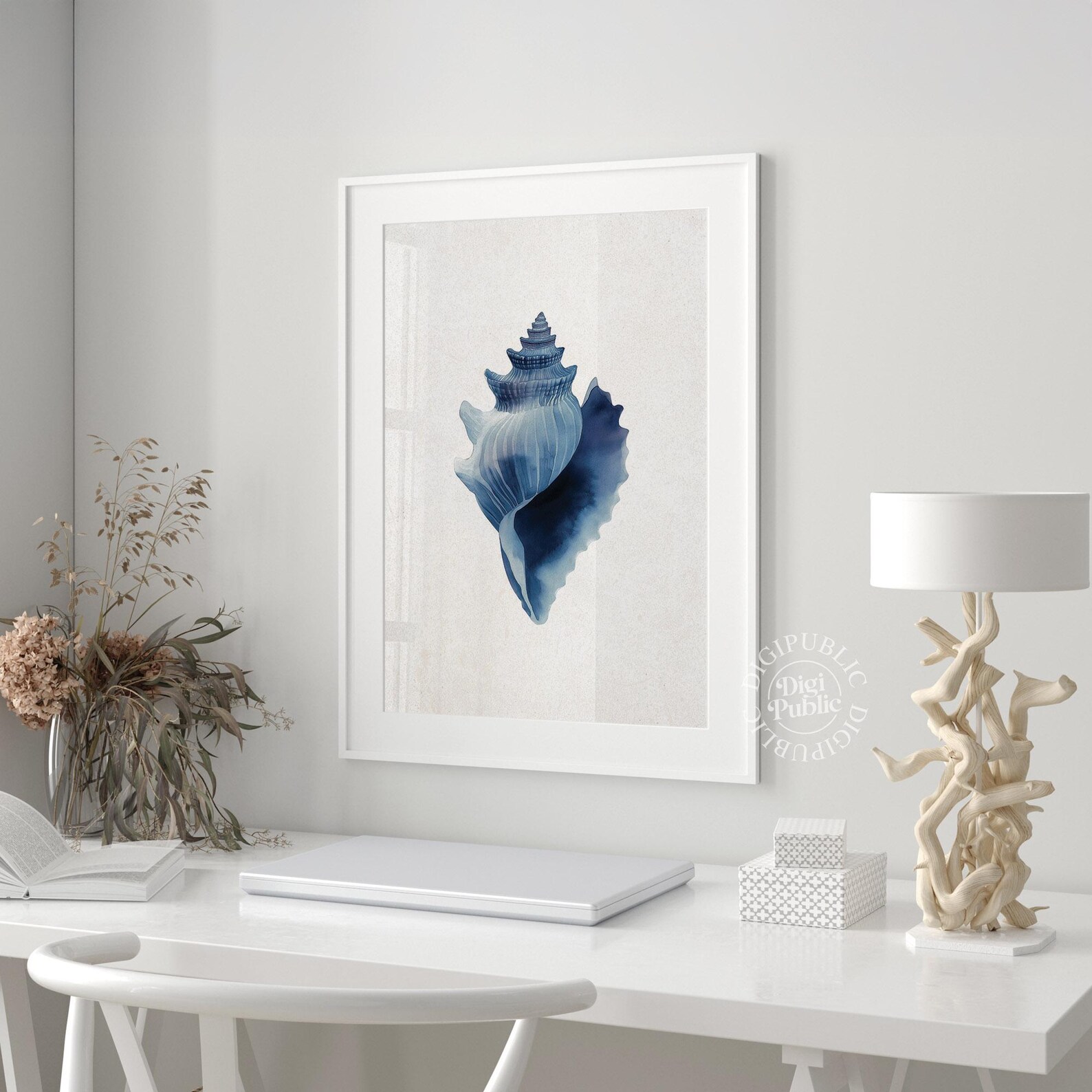 Coastal Seashell Print Set: Blue Ocean Theme Wall Art (digital Download ...