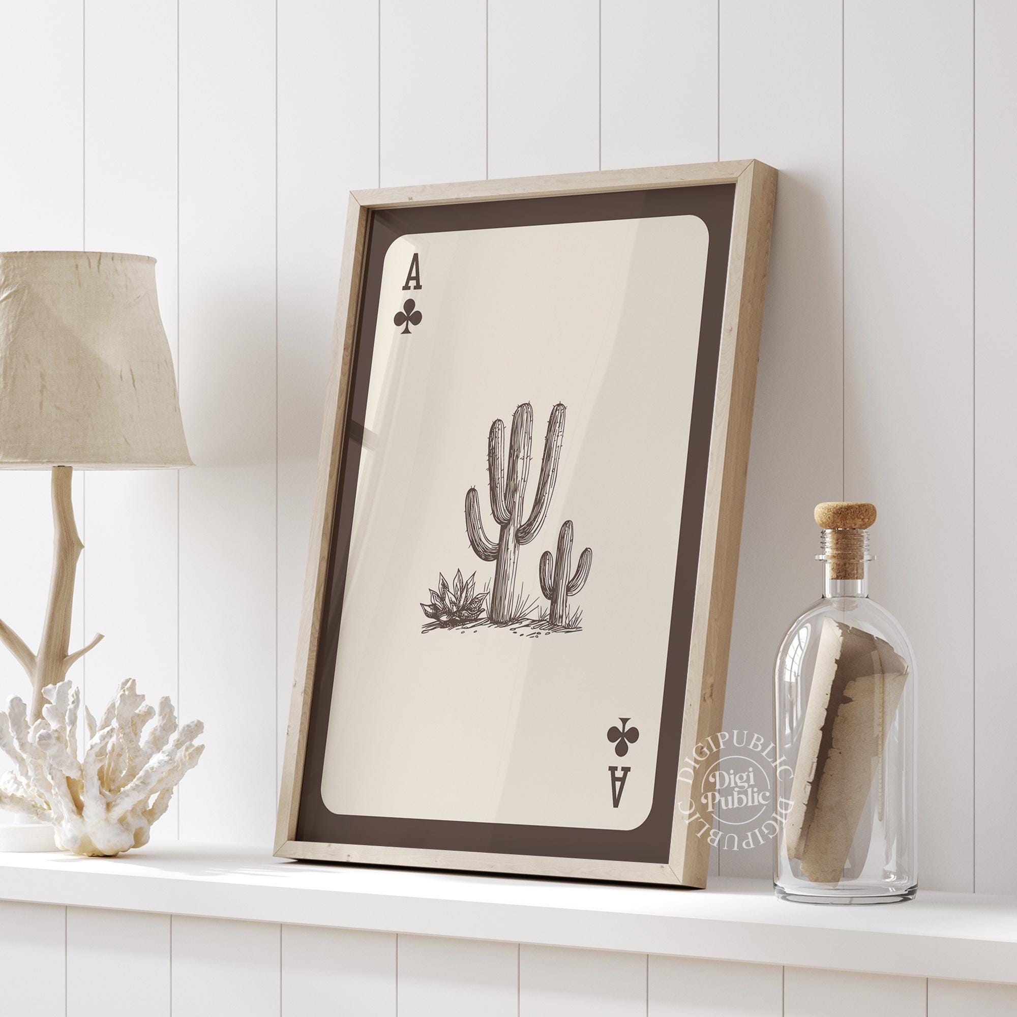 Western Cowboy Playing Card Art Prints: Rustic Gallery Wall Set ...