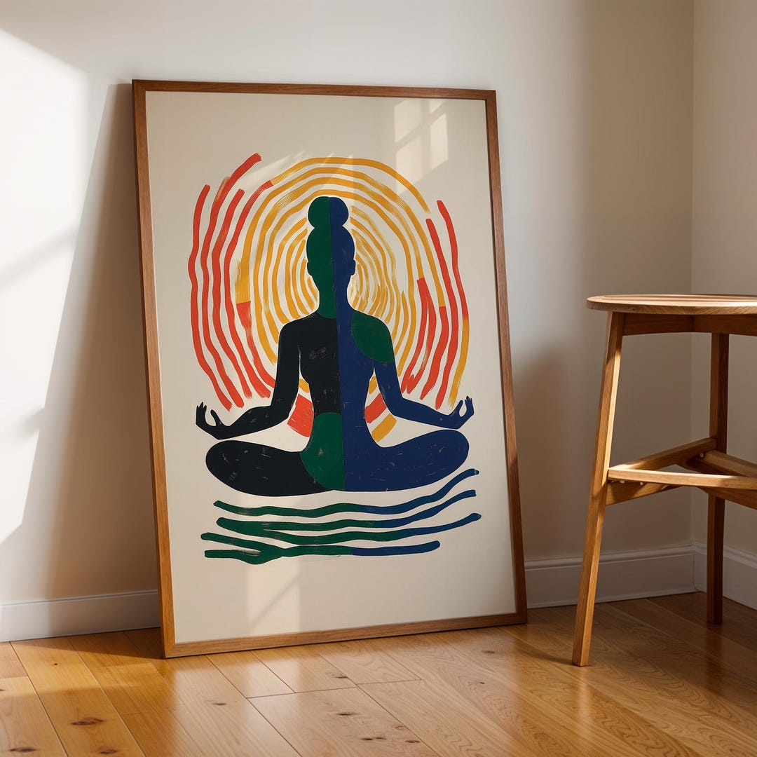 Yoga Meditation Wall Art | Spiritual Boho Print, Zen Mindfulness Poster ...