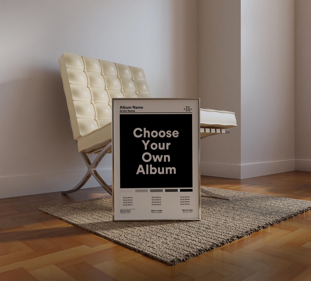 Choose Your Own Album Poster Custom Album Poster White Digital Poster ...