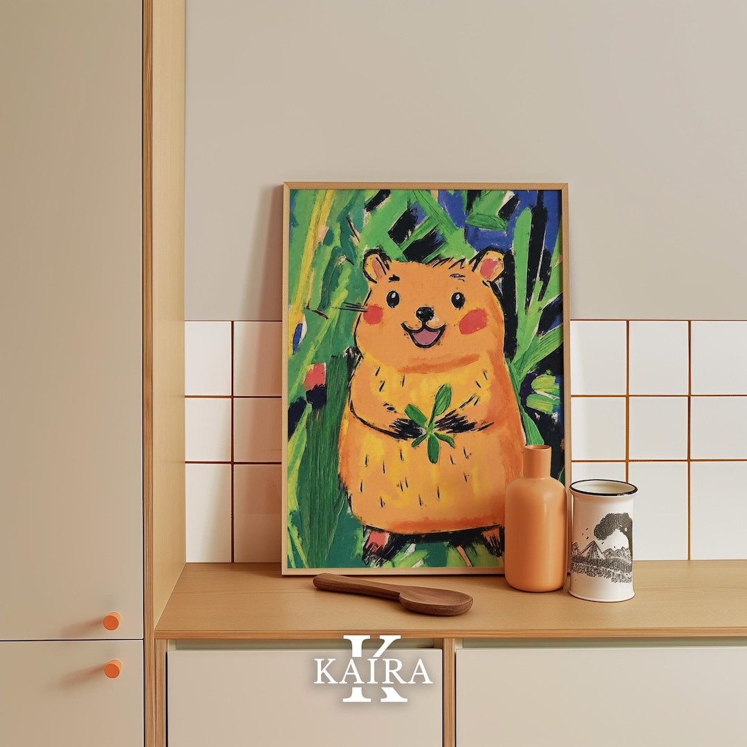 Cute Hamster Poster, Whimsical Animal Wall Art, Playful Hamster ...