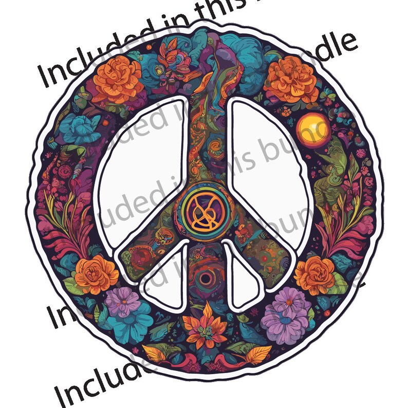 Peace Sign Vector Svg Bundle Set, Hippie, 60s, 70s, Sticker, Cricut - Etsy
