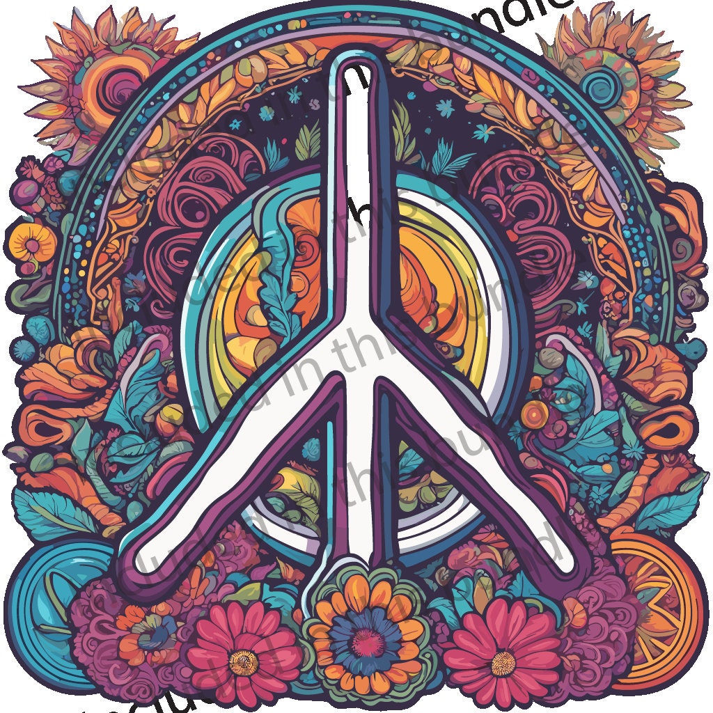 Peace Sign Vector Svg Bundle Set, Hippie, 60s, 70s, Sticker, Cricut - Etsy