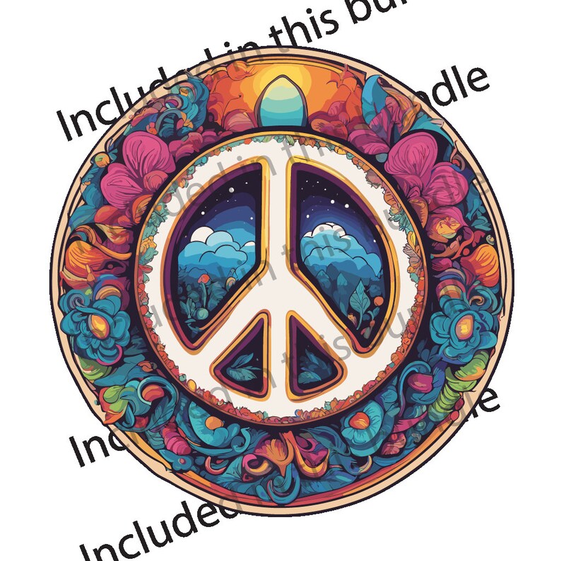 Peace Sign Vector Svg Bundle Set, Hippie, 60s, 70s, Sticker, Cricut - Etsy