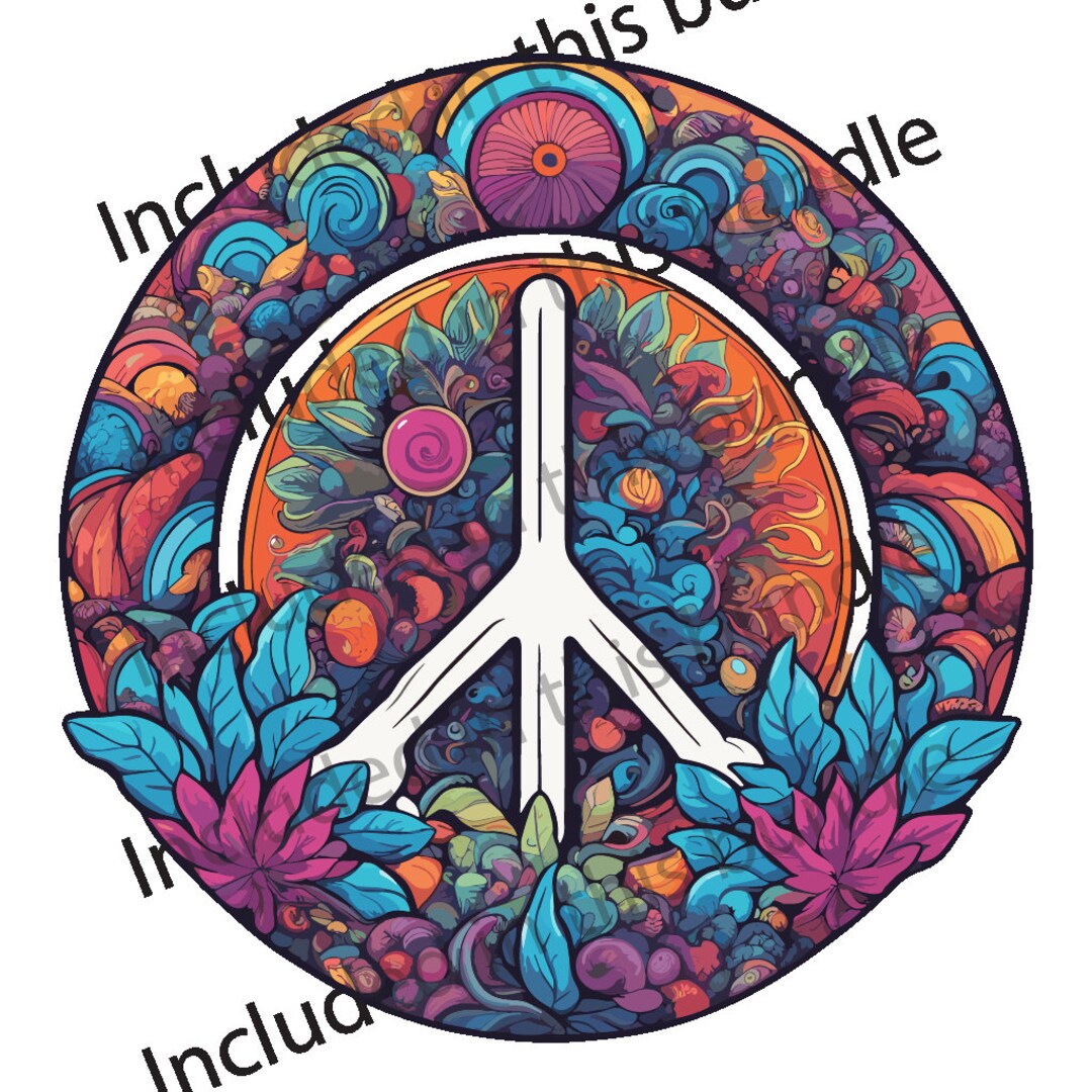 Peace Sign Vector Svg Bundle Set, Hippie, 60s, 70s, Sticker, Cricut - Etsy