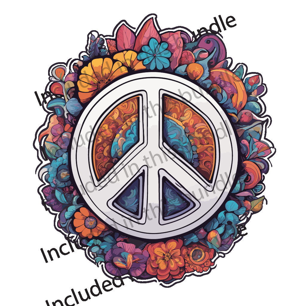 Peace Sign Vector Svg Bundle Set, Hippie, 60s, 70s, Sticker, Cricut - Etsy