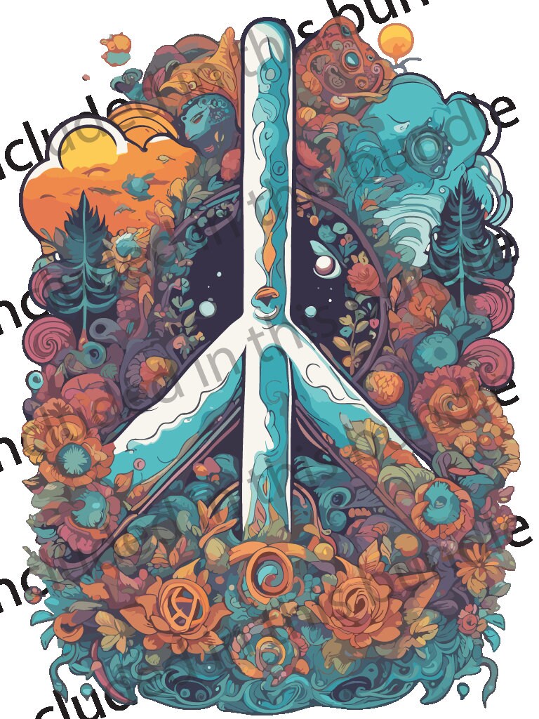 Peace Sign Vector Svg Bundle Set, Hippie, 60s, 70s, Sticker, Cricut - Etsy