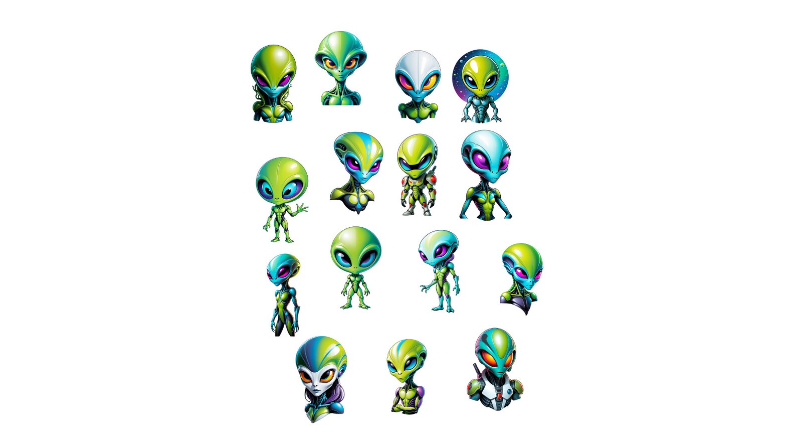Alien Bundle 45 Images, Transparent High Quality PNG - Etsy