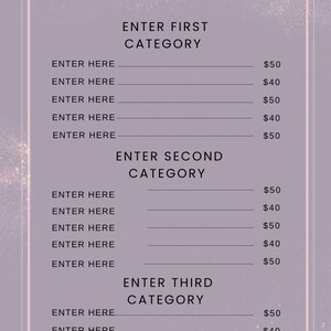 Digital Price List, Printable Price List, PDF Price List, Office ...