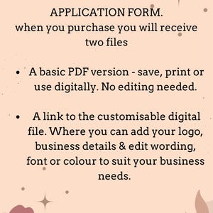 Digital Application Form, Printable Form, Job Application Form, Resume ...