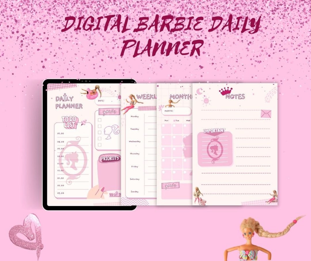 Barbie Digital Planner,barbie Digital Daily Planner,barbie, Pink ...