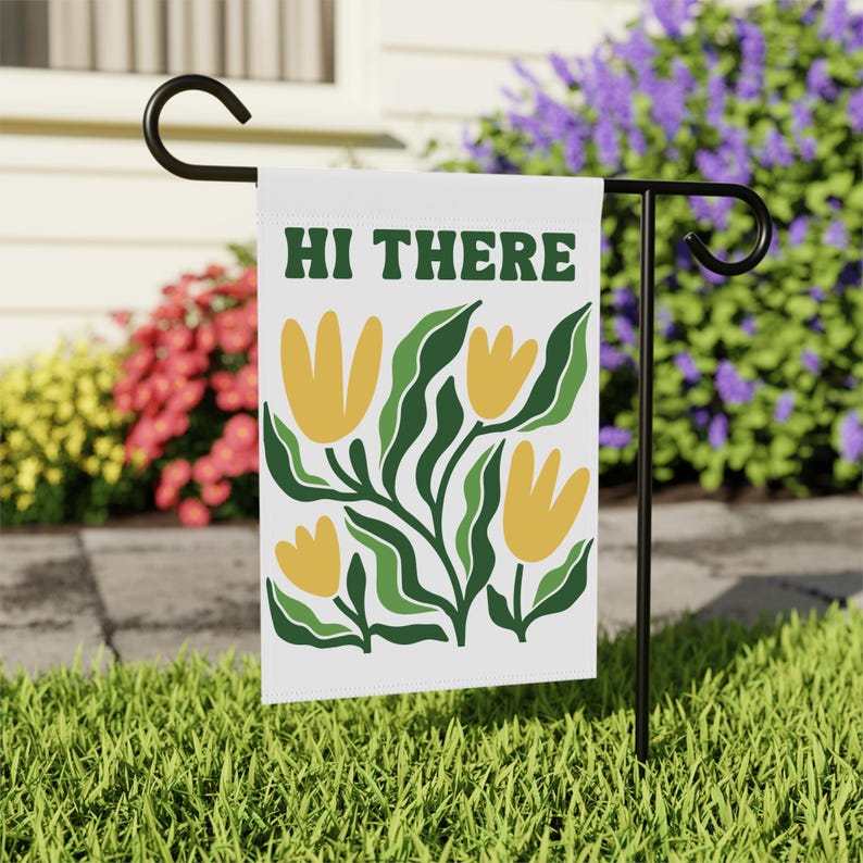 Welcome Garden Banner Cute Garden Sign, Summer Garden Decoration, Yard ...